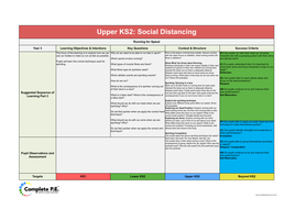 Physical Education Social Distancing Year 6 Unit of Work | Teaching ...