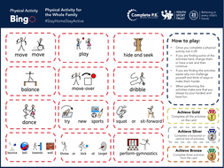 Physical Activity Bingo: Makaton Version | Teaching Resources