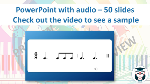 Music Rhythm Cards - 50 Flash cards - Compound Time 6/8 with Audio and ...