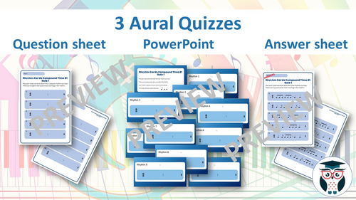 Music Rhythm Cards - 50 Flash cards - Compound Time 6/8 with Audio and ...