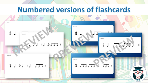 Music Rhythm Cards - 50 Flash cards - Compound Time 6/8 with Audio and ...