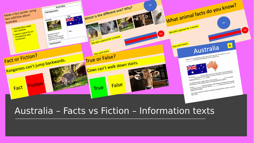 Australia - Fact vs Fiction - Reading comp and game | Teaching Resources