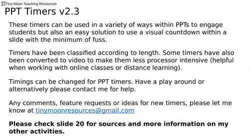 15-Second to 20-Minute PowerPoint Timers (Various Styles) v2.3 ...