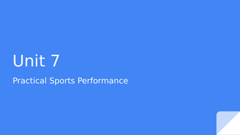 Btec Pearson Unit 7 Practical Sports Performance Full Resources