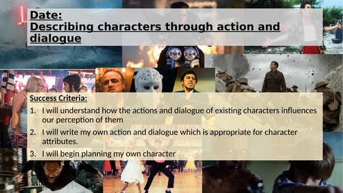 GCSE Film Studies Week one and two of component 3 screenplay unit ...