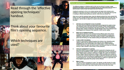 Week 3 and 4 GCSE Film Studies Comp 3 screenplay unit Eduqas | Teaching ...