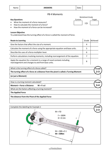 KS4 GCSE Physics AQA P8 Forces in Balance Physics Only 3PPTS 9WS 9MS ...