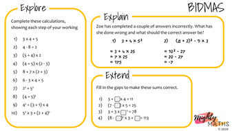 BIDMAS | Teaching Resources
