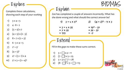 BIDMAS | Teaching Resources