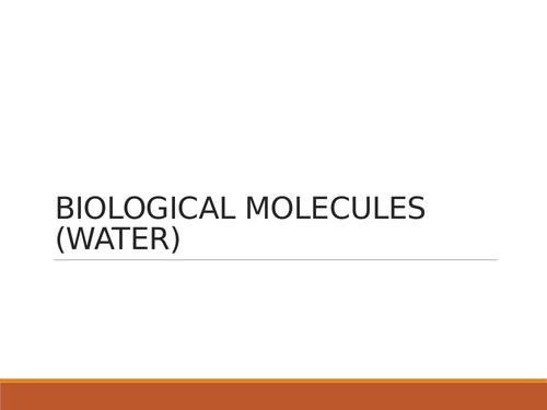 A Level Biology - Biological Molecules (Water) | Teaching Resources