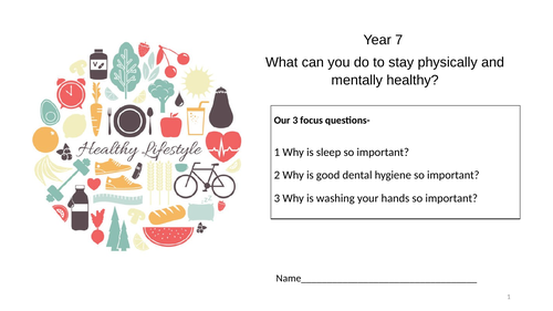 Mini unit of work on healthy lifestyles for KS3 RSE and Health ...