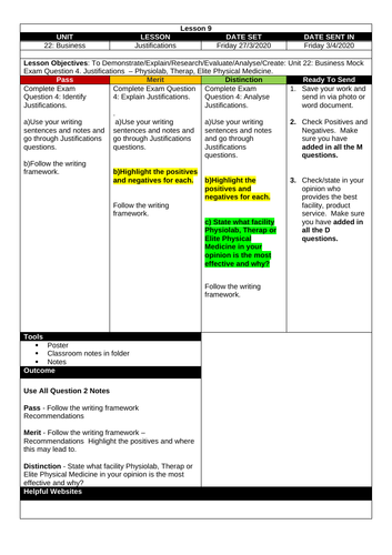 LEVEL 3 BTEC SPORT UNIT 22 INVESTIGATING BUSINESS IN THE SPORT AND ...