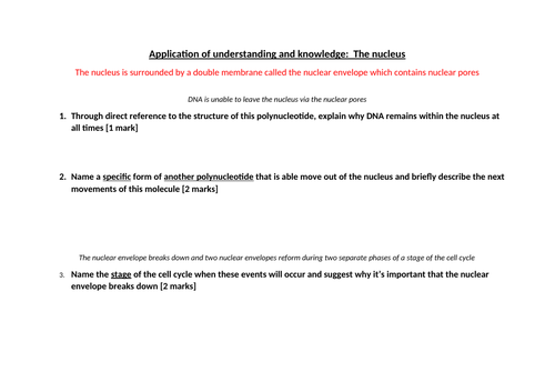Structure of eukaryotic (animal) cells (AQA A-level Biology) | Teaching ...