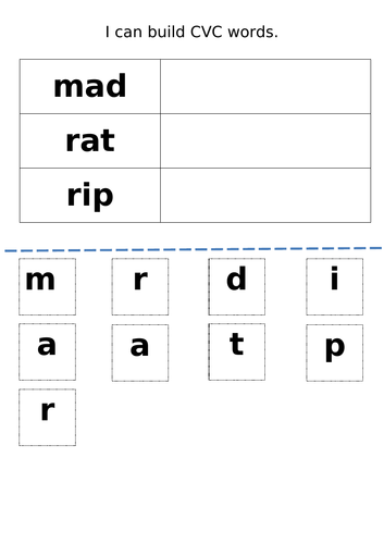 CVC word builders | Teaching Resources