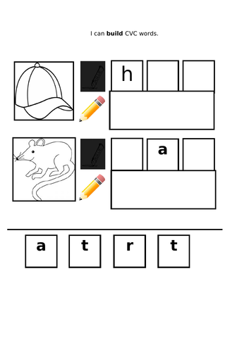 CVC word builders | Teaching Resources