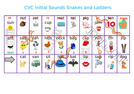 Snakes and Ladders Phonics/CVC Gameboards | Teaching Resources