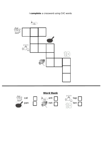 Phonics Visual Crosswords | Teaching Resources