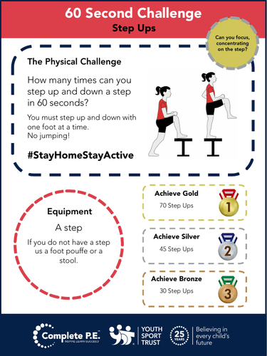 Physical Activity 60 Second Challenges | Teaching Resources