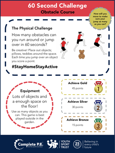 Physical Activity 60 Second Challenges | Teaching Resources
