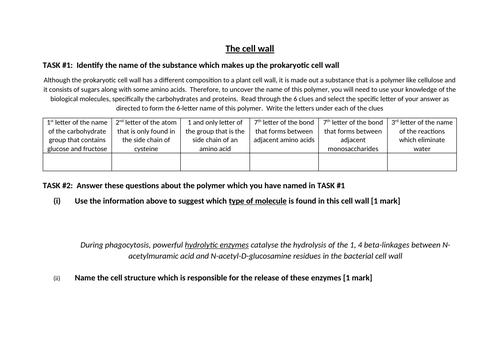 Structure of prokaryotic cells (AQA A-level Biology) | Teaching Resources