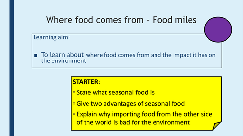 KS3 Food Miles Remote Learning | Teaching Resources