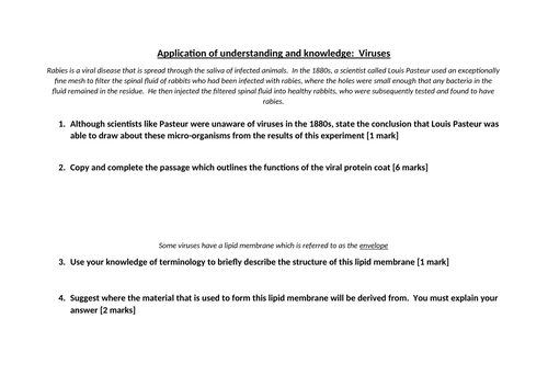 Structure of viruses (AQA A-level Biology) | Teaching Resources