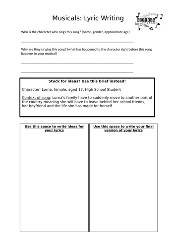 Musical Theatre Worksheets