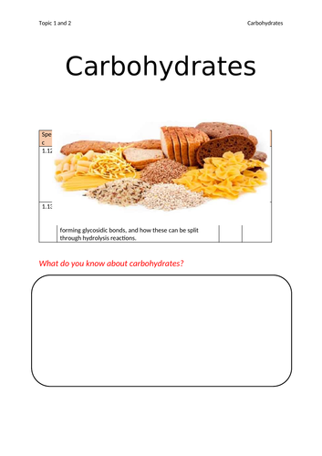 Carbohydrates / Biomolecules - A Level Biology (5 Lessons with ...