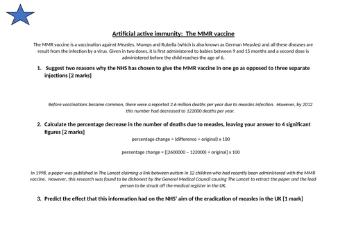 Vaccinations & immunity (AQA A-level Biology) | Teaching Resources