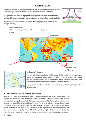 Causes of High Pressure - Information Sheet | Teaching Resources