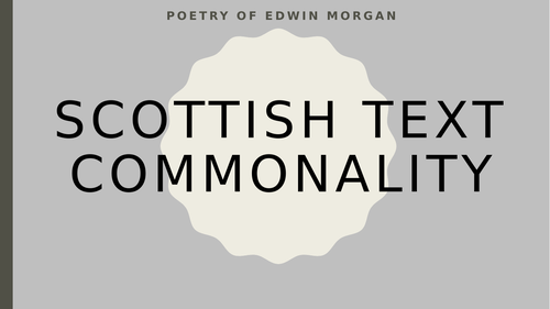 Edwin Morgan Scottish Text Bundle | Teaching Resources