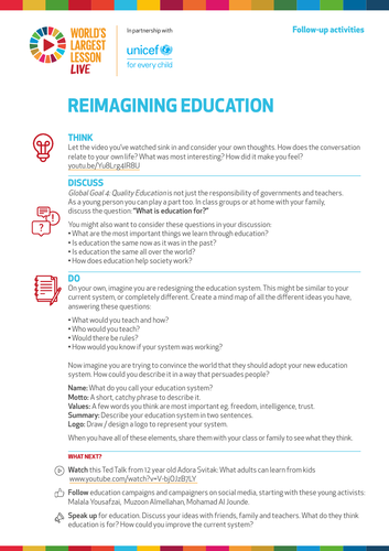 World's Largest Lesson Live - Education resource | Teaching Resources