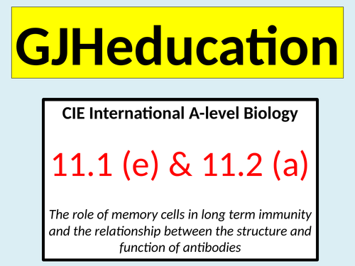 Antibodies & memory cells (CIE A-level Biology) | Teaching Resources
