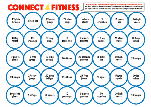 Connect 4 Fitness - Socially Distanced PE Activity | Teaching Resources