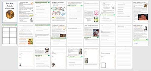 KS3: RS and History: Ancient Beliefs Workbook for Homework or Self ...