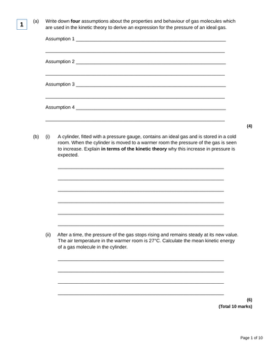 Thermal Physics (A Level AQA) Independent Study Assignment | Teaching ...