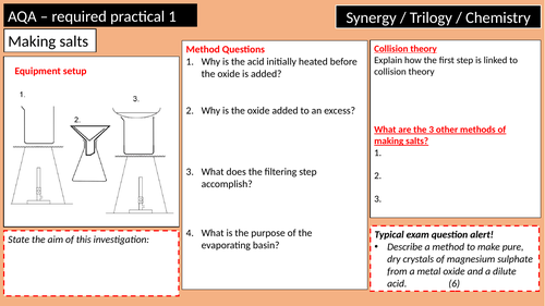 AQA Chemistry required practicals (ALL) Revision activities | Teaching ...
