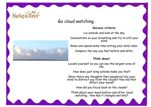 Nature Days outdoor Learning Challenge Cards - Health and wellbeing ...