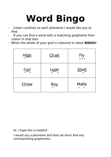 Word Bingo | Teaching Resources