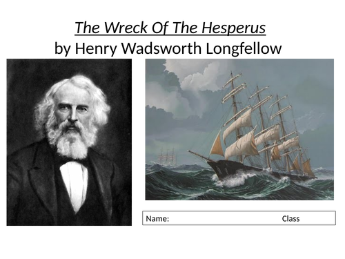 The Wreck of the Hesperus Work Booklet | Teaching Resources