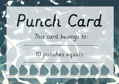 Punch Card - Reward Tracker (Pattern 2) | Teaching Resources
