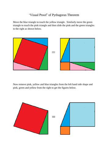 Visual Proof of Pythagoras Theorem | Teaching Resources
