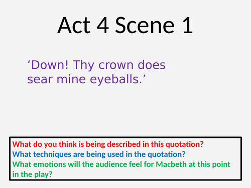 Act 4 Scene 1 Macbeth | Teaching Resources