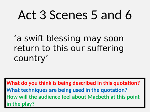 Macbeth Act 3 | Teaching Resources