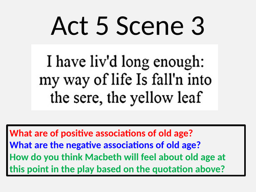 Macbeth Act 5 - 5 lessons | Teaching Resources