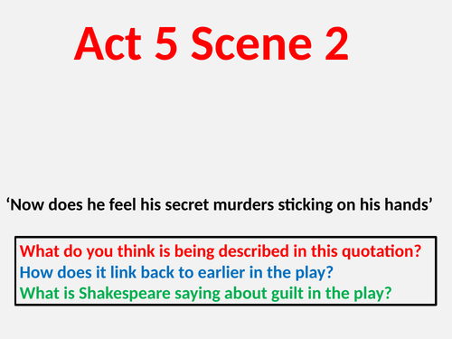 Macbeth Act 5 - 5 lessons | Teaching Resources