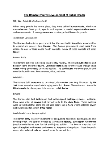 The Roman Empire's Influence on Medicine | Teaching Resources