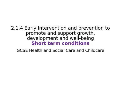 Short term conditions requiring additional care and support | Teaching ...