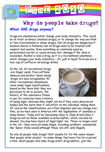 PSHE Workbook : Drugs | Teaching Resources