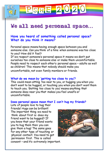 PSHE Workbook : Consent + Boundaries | Teaching Resources